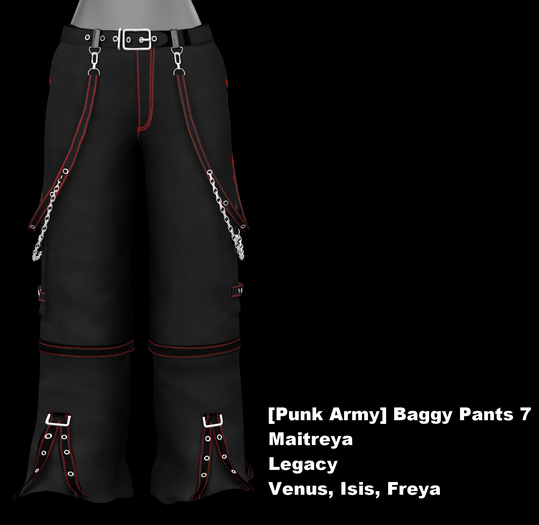 Second Life Marketplace Punk Army Baggy Pants 7